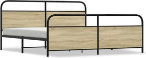 Kovový rám postele bez matrace dub sonoma 193 x 203 cm 3318654