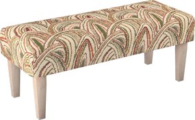 Dlouhá lavička 100x40cm barva vícebarevná látka pletený vzor, vzorované