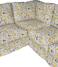 Potah na pohovku IKEA  Ektorp rohová barva žlutá látka pletený vzor, vzorované