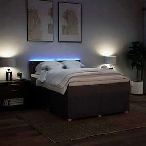 Box spring postel s matrací tmavě hnědá 140x190 cm textil 3289761