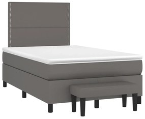 Box spring postel s matrací šedá 120x190 cm umělá kůže
