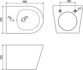 Mexen RICO, závěsný bidet, 48 x 35 cm, bílá, 35724800
