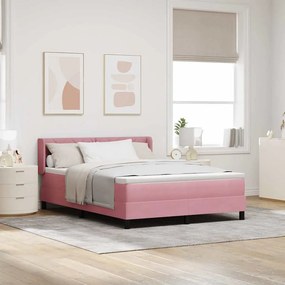 Postel s boxspringem s čelo Růžová 200 x 160 cm samet 3341533
