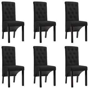 Jídelní židle 6 ks černé textil - Default Title