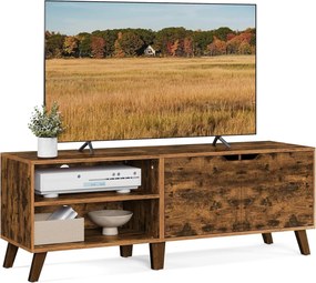 TV skříň, 2-dveřový TV stojan, 140 x 40 x 50 cm, rustikální hnědá: