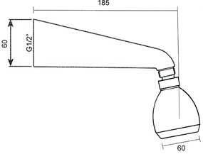 SAPHO Retro nástěnná sprcha s otočným kloubem, chrom 9041