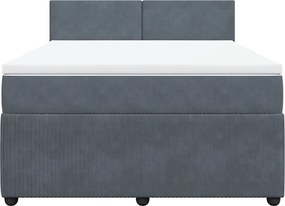 Box spring postel s matrací tmavě šedý 140 x 190 cm samet 3290029