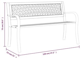 Zahradní lavice černá 120 cm ocel