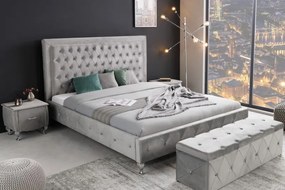 Extravaganční postel 180x200cm stříbrná šedá / 38968