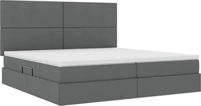 Postel s úložným prostorem a matrací Tmavě šedá 200 x 200 cm 3371740
