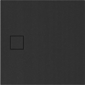 Cersanit Tako Slim, čtvercová akrylátová sprchová vanička 90x90x4 cm + černý sifon, černá, S932-166