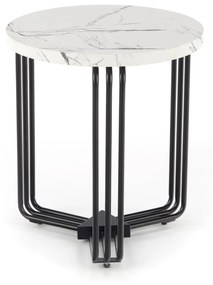 Kulatý konferenční stolek s mramorovou deskou Černo - bílý GORFAN
