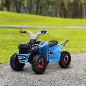 HOMCOM dětská elektrická čtyřkolka, mini elektrická čtyřkolka s funkcí jízdy vpřed a vzad, 6 V elektrické vozidlo pro děti 1,5-3 roky, 2,5 km/h, modr…