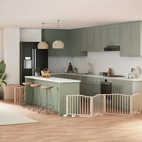 Zábrana pro psy s dvířky skládací 10 panelů 800 cm topol 3155611