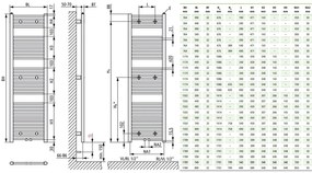 Kermi B20-S M koupelnový radiátor 1174 x 490 mm, rovný, bílá LS01M1200502XXK