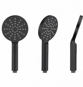 Erga Dubaj, sprchový set s baterií a hlavovou sprchou 23 cm, černá matná, ERG-YKA-BP.DUBAJ23-BLK