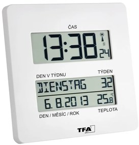Nástěnné hodiny řízené rádiovým signálem dcf tfa 60.4509.02
