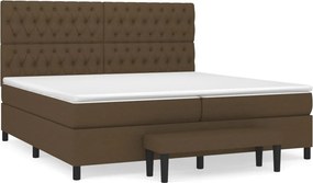 Box spring postel s matrací tmavě hnědá 200x200 cm textil 3136864