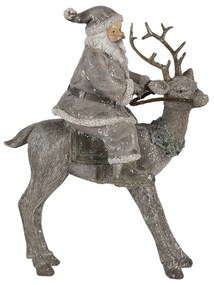 Vánoční dekorativní soška Santy na sobovi - 16*8*21 cm