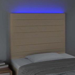 Čelo postele s LED krémové 100x5x118/128 cm textil 3122559