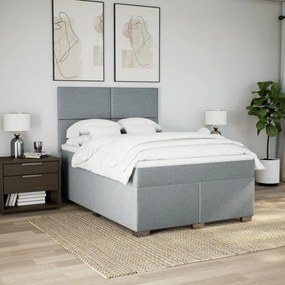 Box spring postel s matrací světle šedá 160 x 200 cm textil 3292832