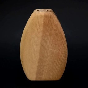 AMADEA Dřevěná váza oblá, masivní dřevo, výška 12 cm