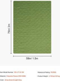 Camping Deka 208,3 × 139,7 cm Teplá deka na stadion 330GSM Venkovní Travel
