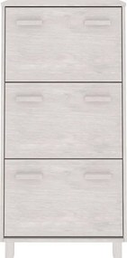 Botník HAMAR bílý 59,5 x 35 x 117 cm masivní borovice 340513
