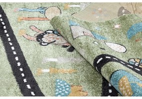 Dětský kusový koberec Cesta z města zelený 180x270cm