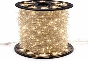 Easy Fix LED světelný řetěz, 100 m, teple bílá s Flash, 1000 diod, čirý kabel, IP20, interiér, cívka