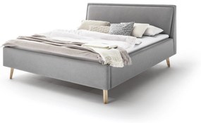 Čalouněná postel FRIEDA 160x200 s úložným prostorem, světle šedá Barva: dřevo