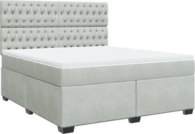 Box spring postel s matrací světle šedá 180x200 cm samet 3290984