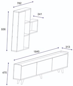 Sconto TV sestava ETNA dub/antracit