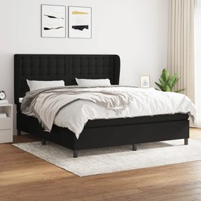 Box spring postel s matrací černá 160x200 cm textil 3128295
