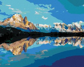 zuty zuty - malování podle čísel - letní panorama jezera lac blanc, 40x50 cm, plátno