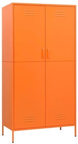 Šatní skříň oranžová 90 x 50 x 180 cm ocel - Default Title