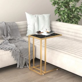 Stolek na notebook černý mramor 50 x 35 x 65 cm tvrzené sklo 331647