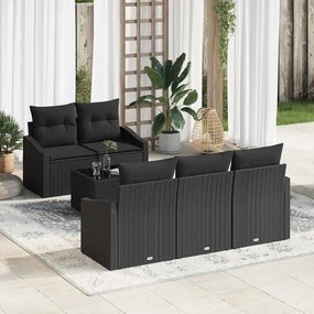 Set pohovek 6 ks Černá polyratan 3346603