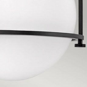 Designové stropní svítidlo koule Elstead Somerset bílé sklo / černá