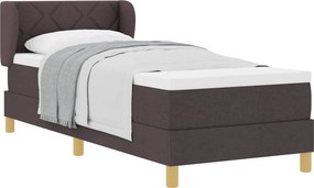 Postel s boxspringem s čelo Tmavě hnědá 80 x 200 cm textil 3340244