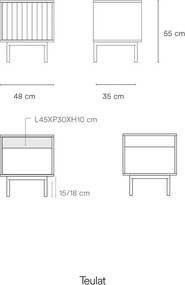 Černý matný noční stolek Sierra – Teulat