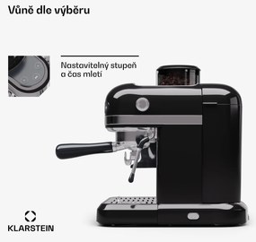 Klarstein Bella Café, espresso kávovar, včetně mlýnku, 1550 W, 20 bar, 1,4 litru