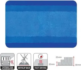 Spirella BALANCE koupelnová předložka 70 x 120 cm modrá / polyester /