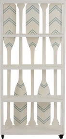 Bílý dřevěný policový regál s pádly Paddles - 80*35*172 cm