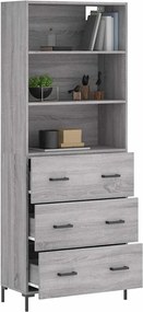 Skříň highboard šedá sonoma 69,5 x 34 x 180 cm kompozitní dřevo 3189387