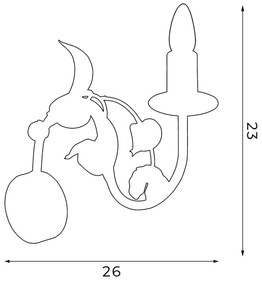 Nástěnné svítidlo ROSE 1xE14/60W/230V