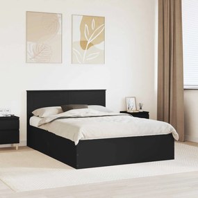 Rám postele s čelo Černá 150 x 200 cm Kompozitní dřevo 3408656