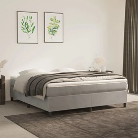 Box spring postel s matrací světle šedá 160x200 cm samet,  3144687