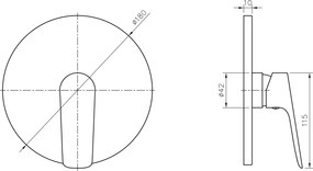 Bruckner Bruckner, SCHMITZ podomítková sprchová baterie, 1 výstup, chrom, 863.041.1