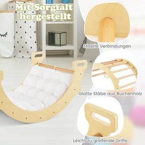 Costway 2-in-1 obloukový rocker s polštářem Oboustranný lezecký oblouk Natural